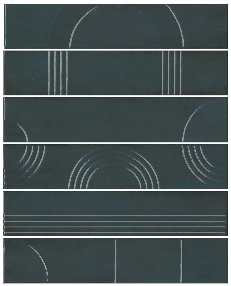 Kerama Marazzi KMP3STA008RN6X Панно Мажорель зелёный темный глянцевый (из 6 частей 6х28,5-цена за комплект -6 плиток)