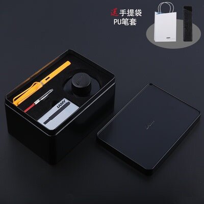 Немецкая перьевая ручка Lamy, золотисто-черная, металлическая, в подарочной коробке, набор для студентов и деловых людей.