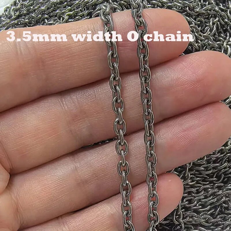 Цепочка из титана 3.5mm O chain, серебряного цвета