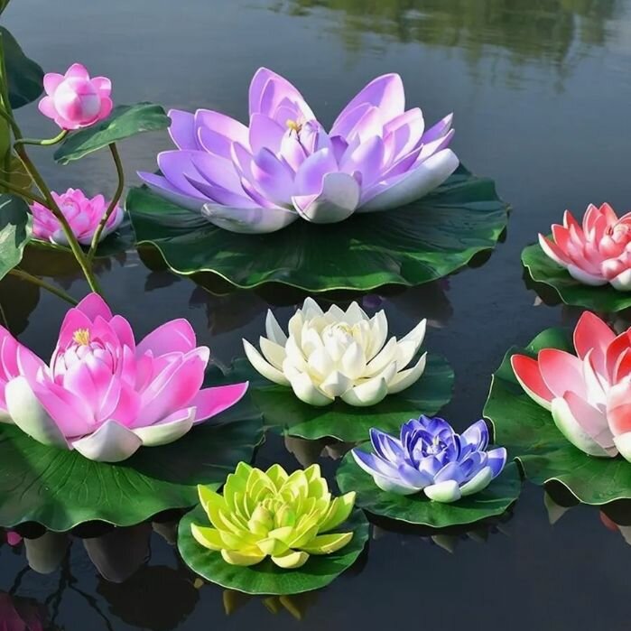 6 шт искусственные листья лотоса для украшения садового пруда