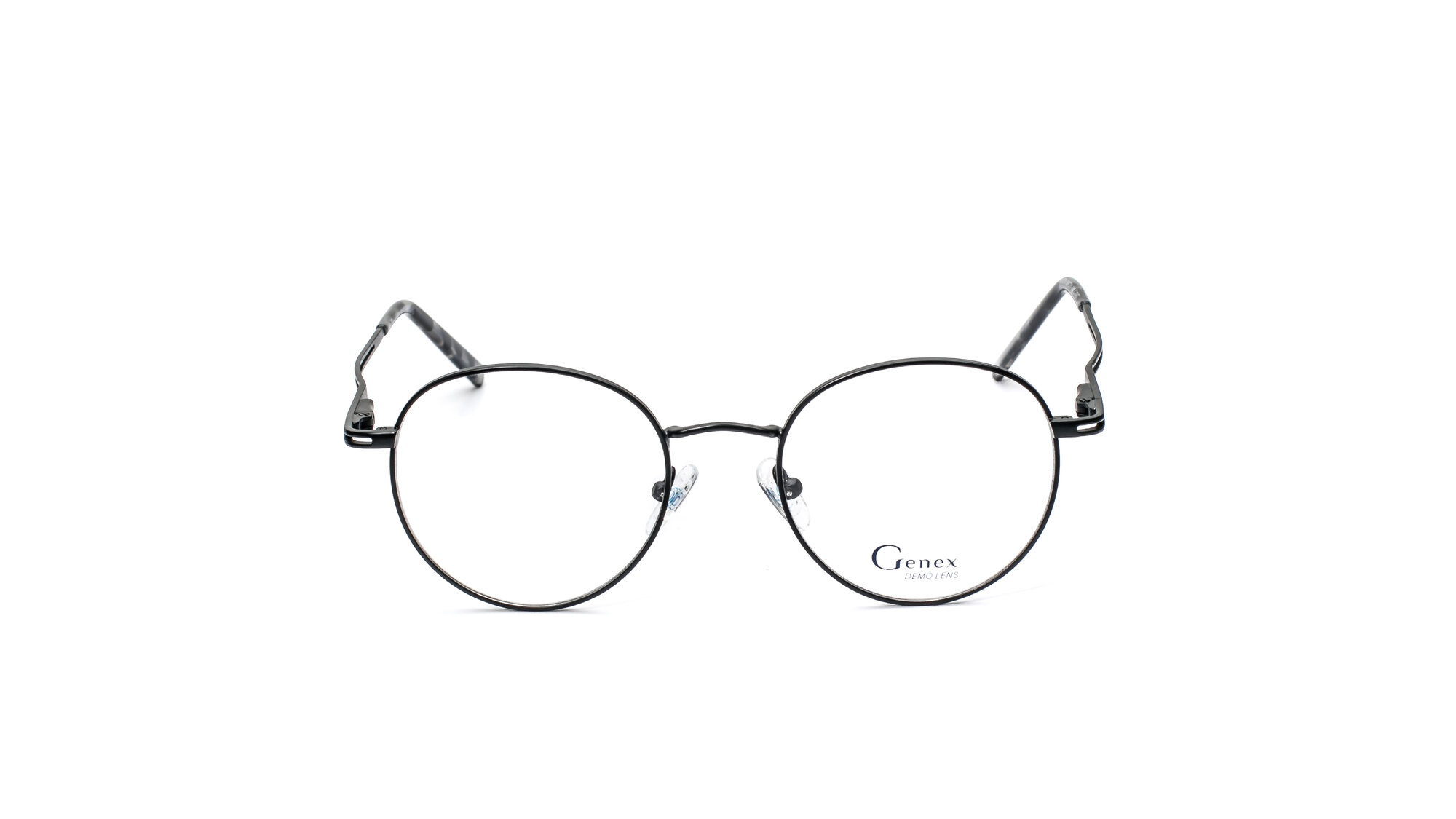Оправа Genex 1275 043, круглая, металлическая, унисекс, флексы, черная