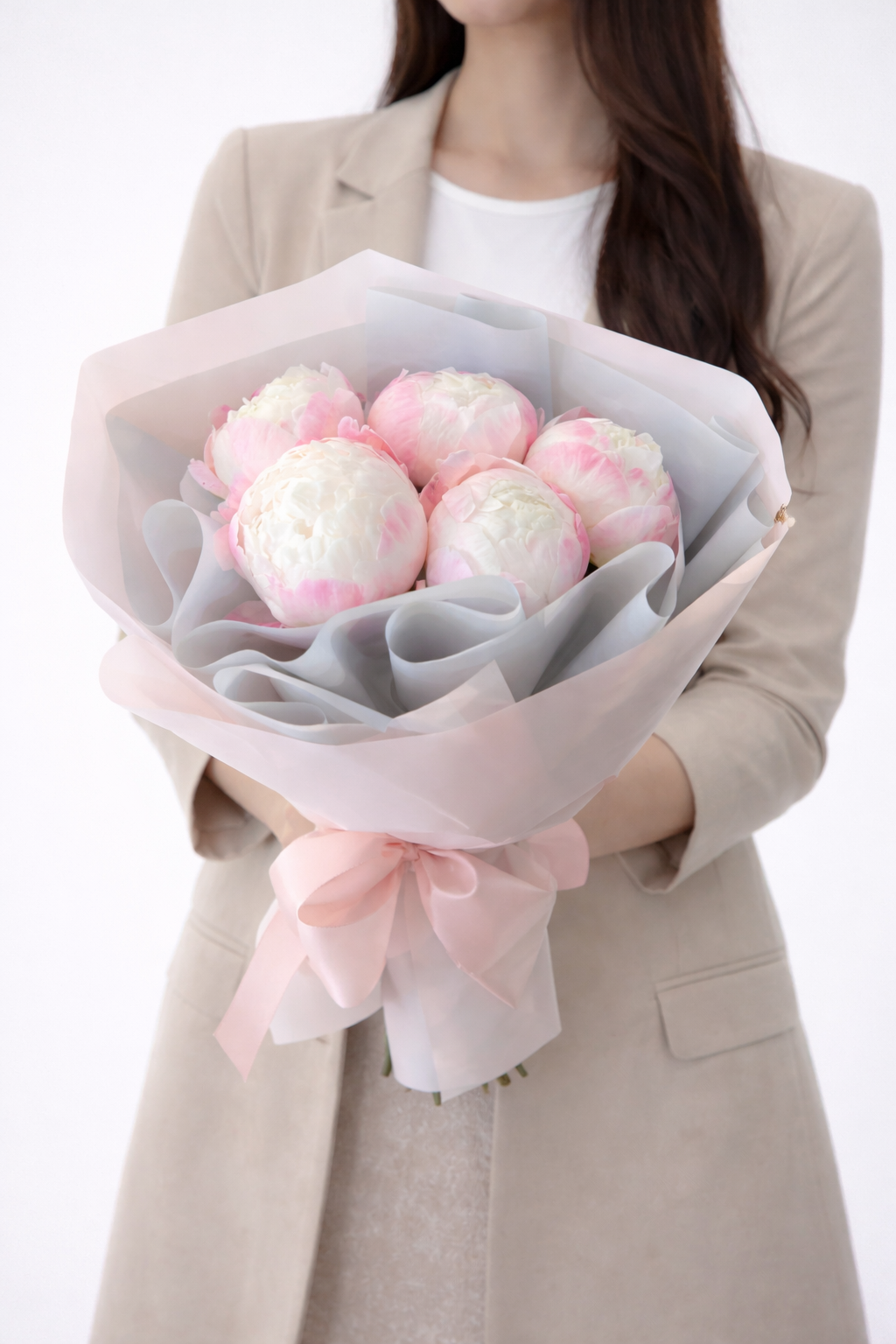 Пионы крупные, розовые, красивый букет цветов, премиум букет пионов, цветы.