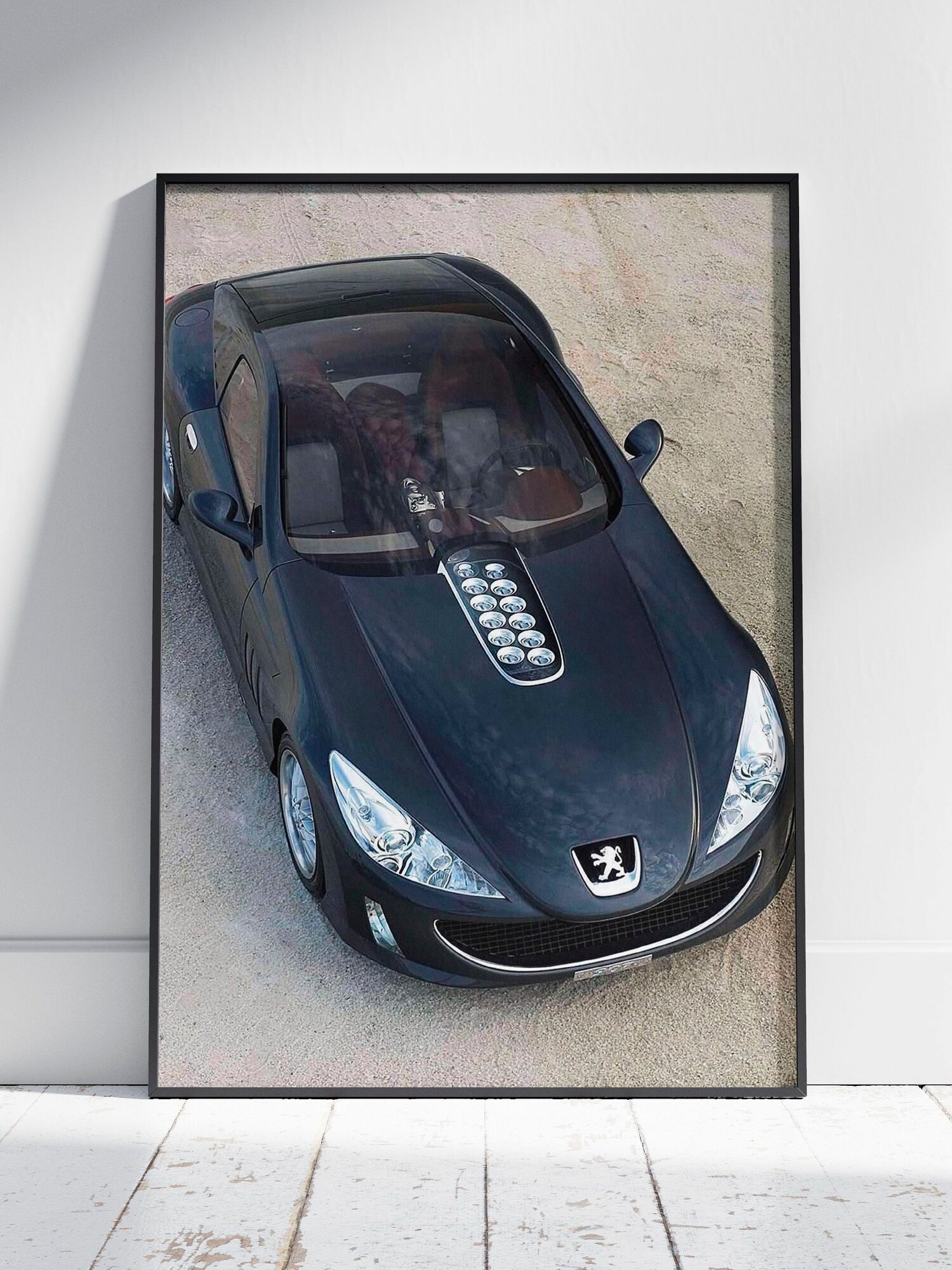 Плакат на стену для интерьера Авто и Мото (Пежо 907 Концепт - Peugeot 907 Concept) - Постер по транспорту формата A3 (30x42 см)