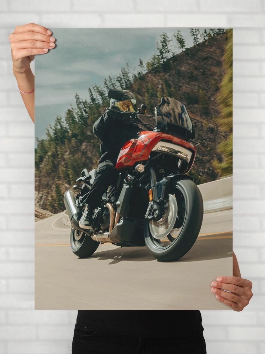 Плакат на стену для интерьера Авто и Мото (Харлей Дэвидсон Пан Америка RA1250 - Harley Davidson Pan America RA1250) A2 (42x61 см)