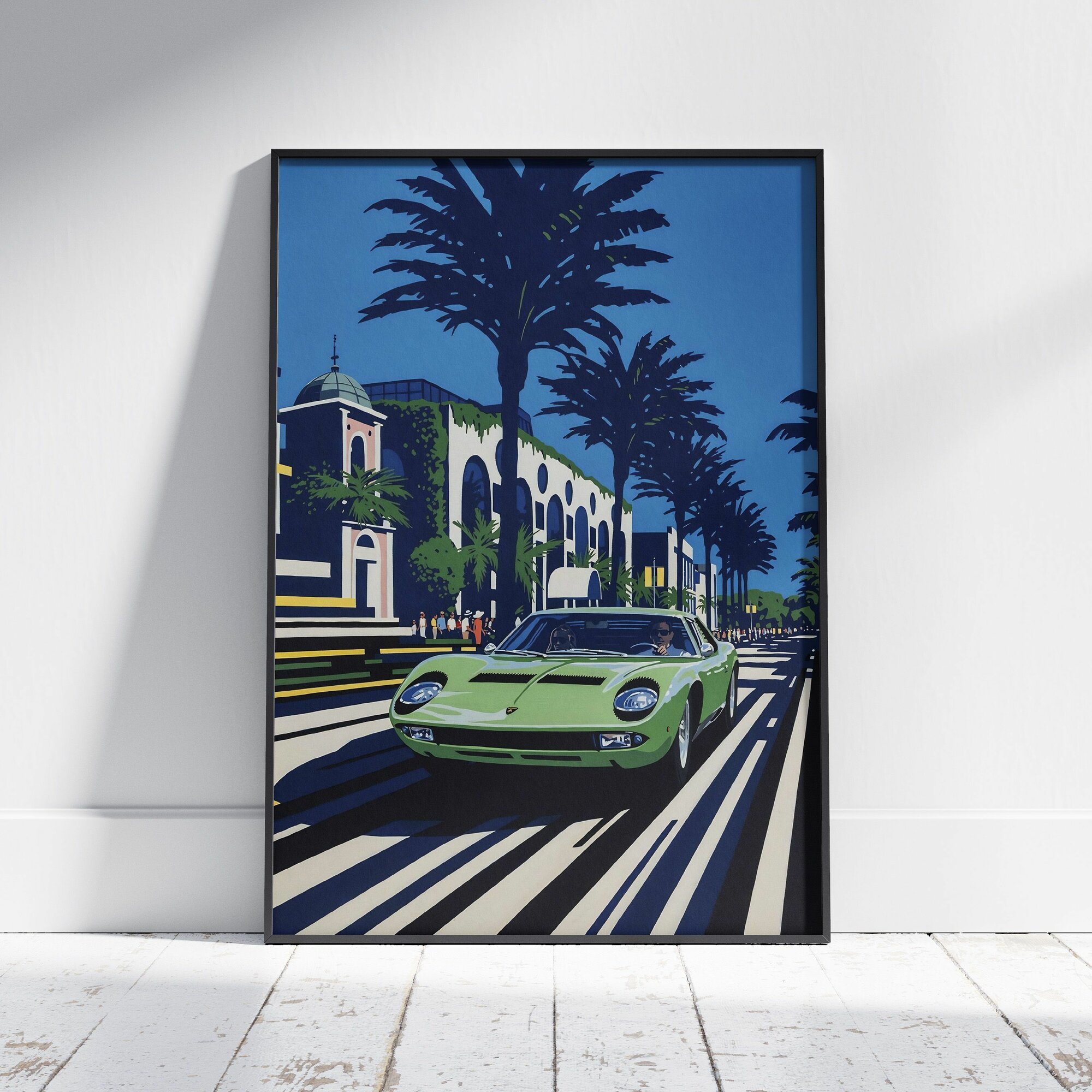 Плакат на стену для интерьера Культовые машины (Lamborghini Miura 4) - Постер по легендарным и классическим ретро автомобилям формата А3 (30x42 см)