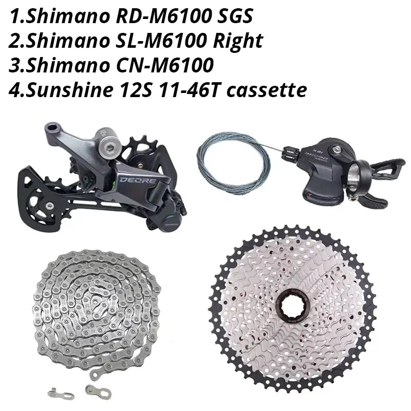 Shimano Deore M6100 Задний Переключатель 1x12, Цвет: Windows 46T2