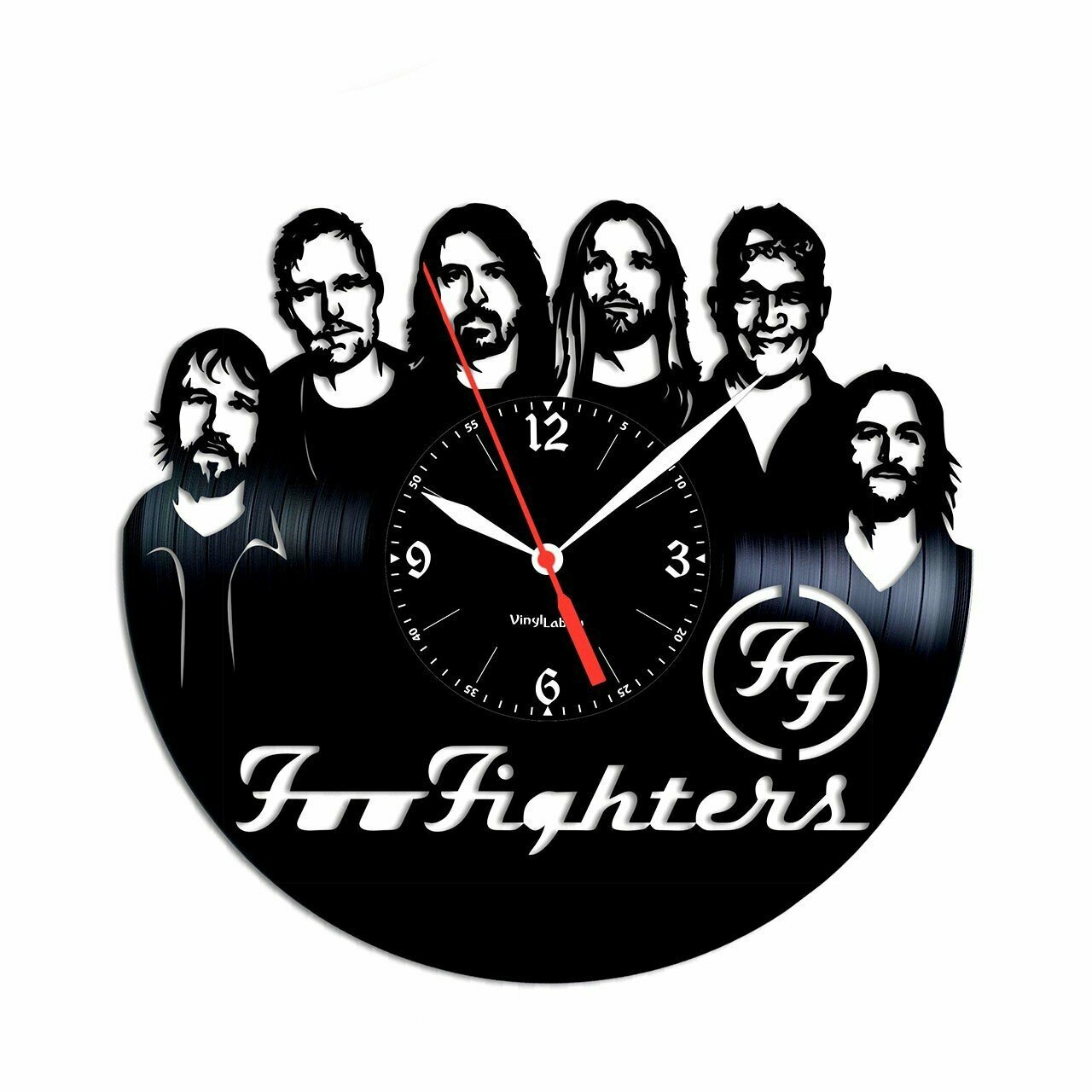 Часы из виниловой пластинки (c) VinylLab Foo Fighters, диаметр 30 см