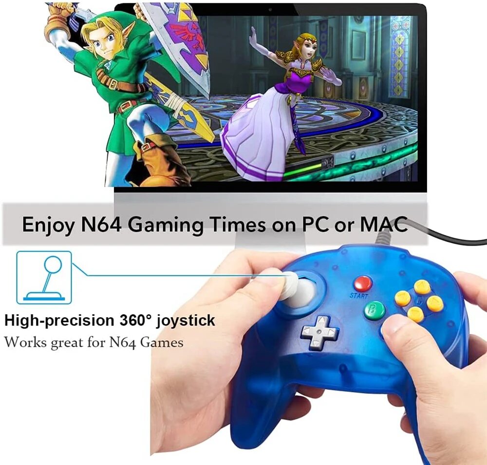 Контроллер N64 Grey для PC, Windows, Mac, Linux — фото 1