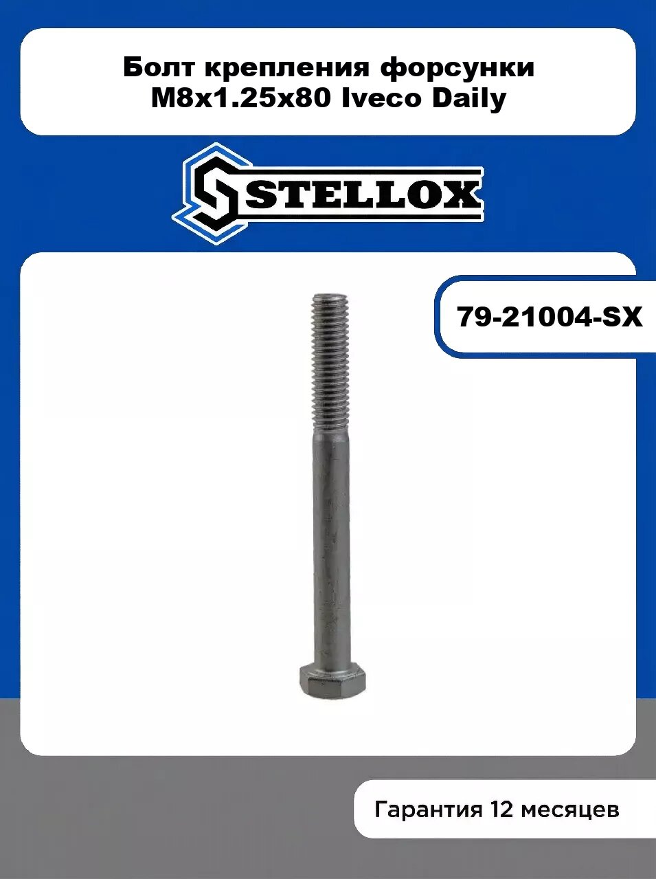 Болт крепления форсунки M8x1.25x80 Iveco Daily 79-21004-SX