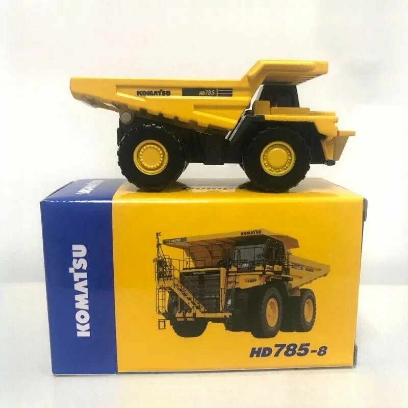 Модель самосвала Komatsu HD785-8 1:87, желтый горный самосвал, игрушечная модель из сплава для коллекции