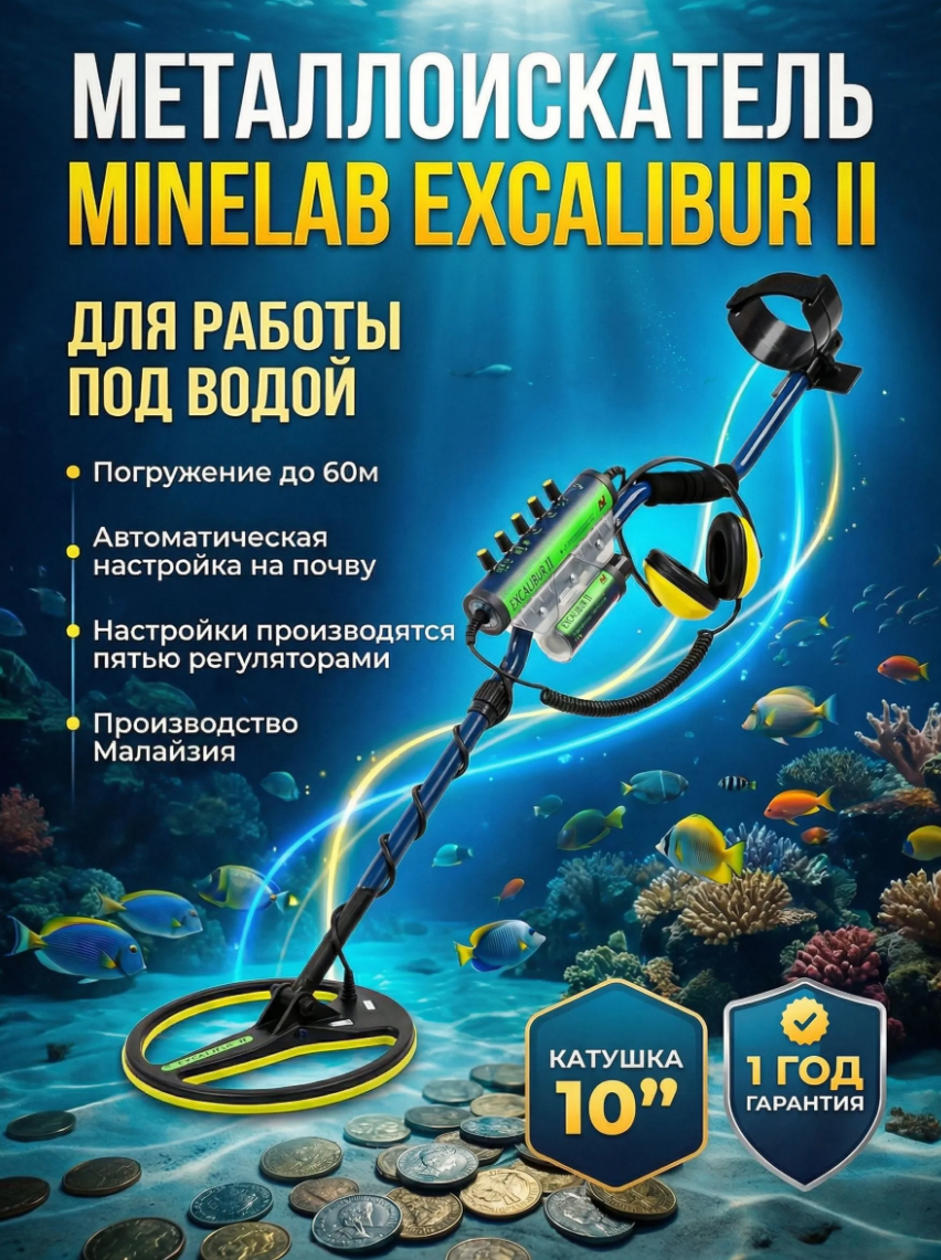 Подводный металлоискатель Minelab Excalibur II
