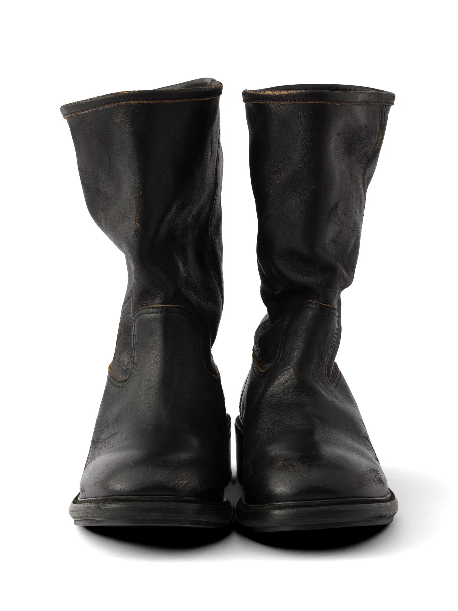 Сапоги Prada Vintage-effect leather boots, размер 37 EU — фото 1