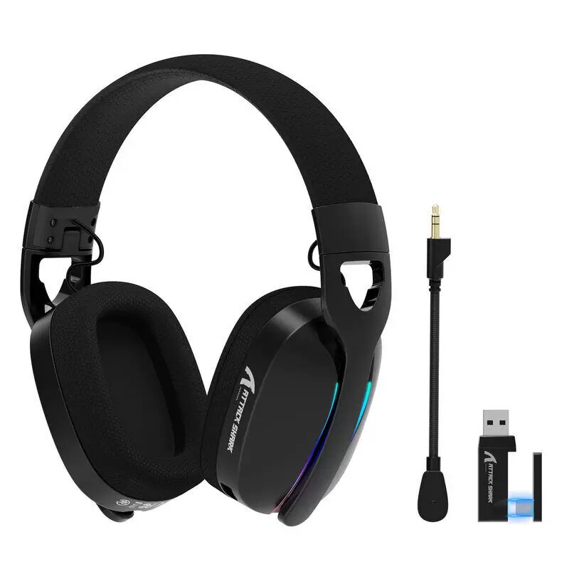Атака Шарк L90 беспроводная гарнитура Bluetooth 2.4G три-режимная с микрофоном для ПК, черная