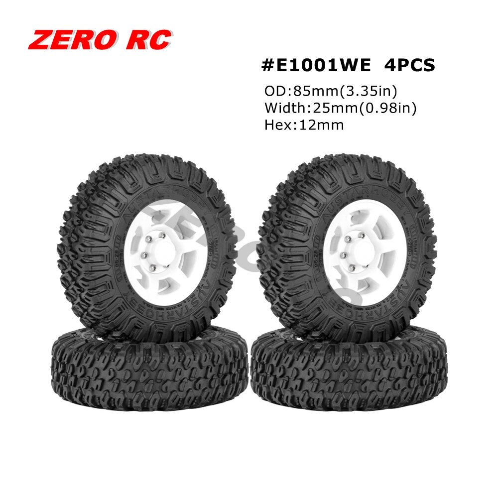 Колеса RC 1/10 1/12, черные, E1001WE 4PCS, 85mm
