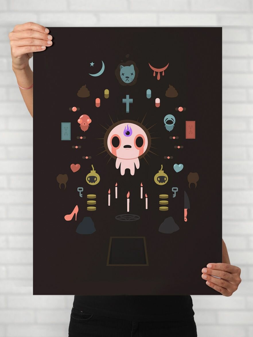 Плакат на стену для интерьера Айзек (The Binding of Isaac 6) - Постер по игре формата A1 (61x84 см)