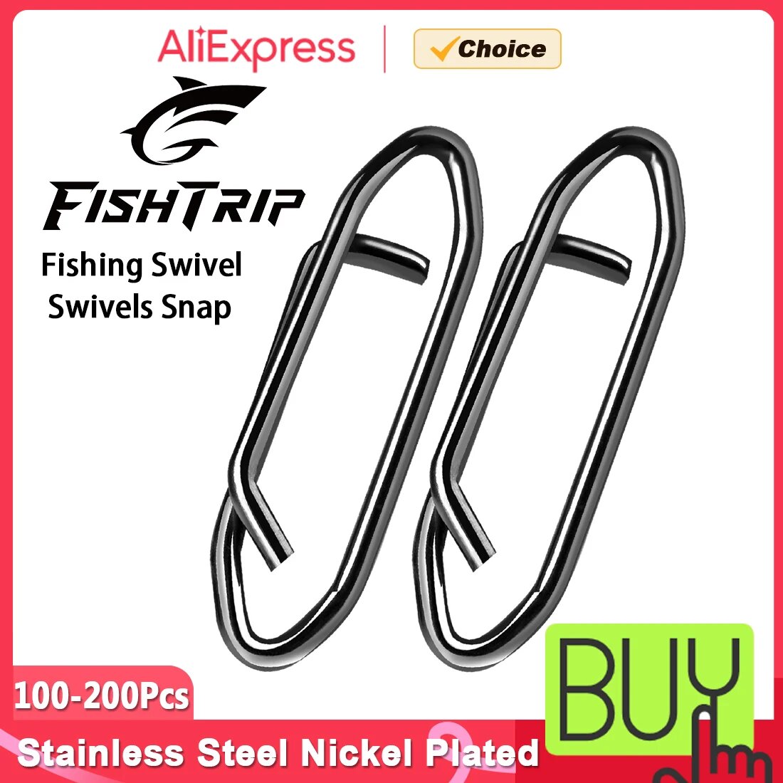 Рыболовные застежки FishTrip, нержавеющая сталь, Size0-18mm, 200шт