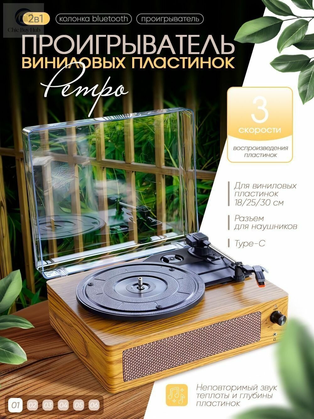 Виниловый проигрыватель для пластинок