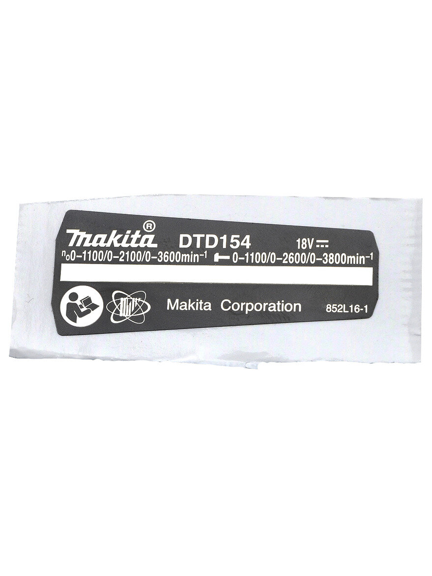 Маркировочная табличка Makita 852L16-1