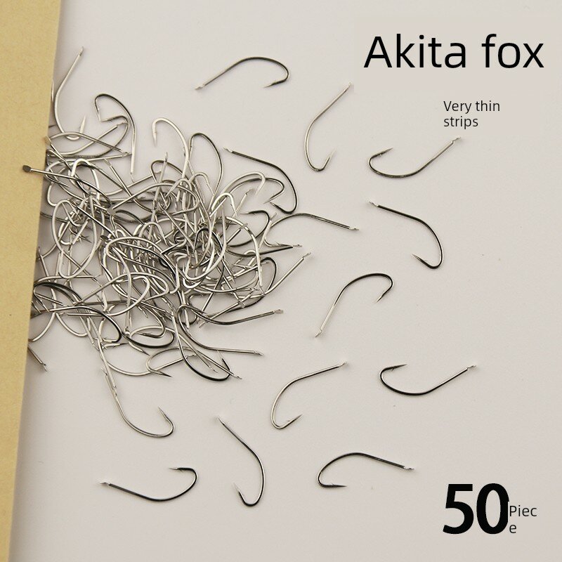 Akita Fox тонкие рыболовные крючки размер 10 белые, 50 штук для карпа и мелкой рыбы