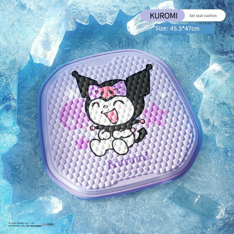 Sanrio Kuromi Летняя дышащая гелевая подушка для сиденья автомобиля, Одноместная, Милая мультяшная тематика