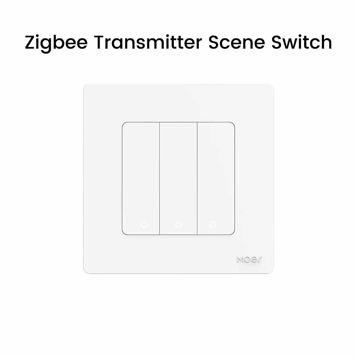 Умный выключатель Moes ZS-SR-EU3-WH-MS / ZigBee, мастер-выключатель, двухклавишный, с голосовым управлением, встраиваемый, белый