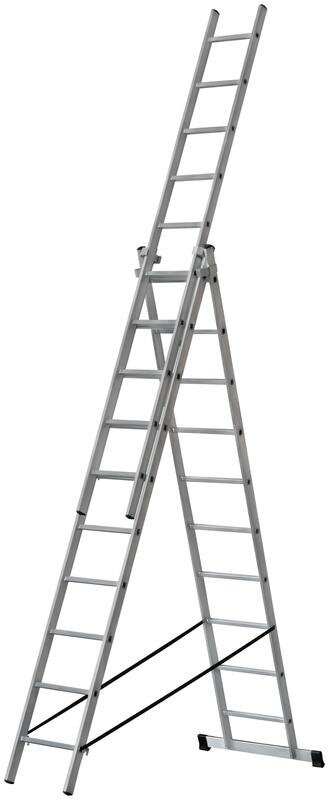 Лестница трехсекционная 3х10 H=285/481/674см 12.19кг алюм. FIT 65435
