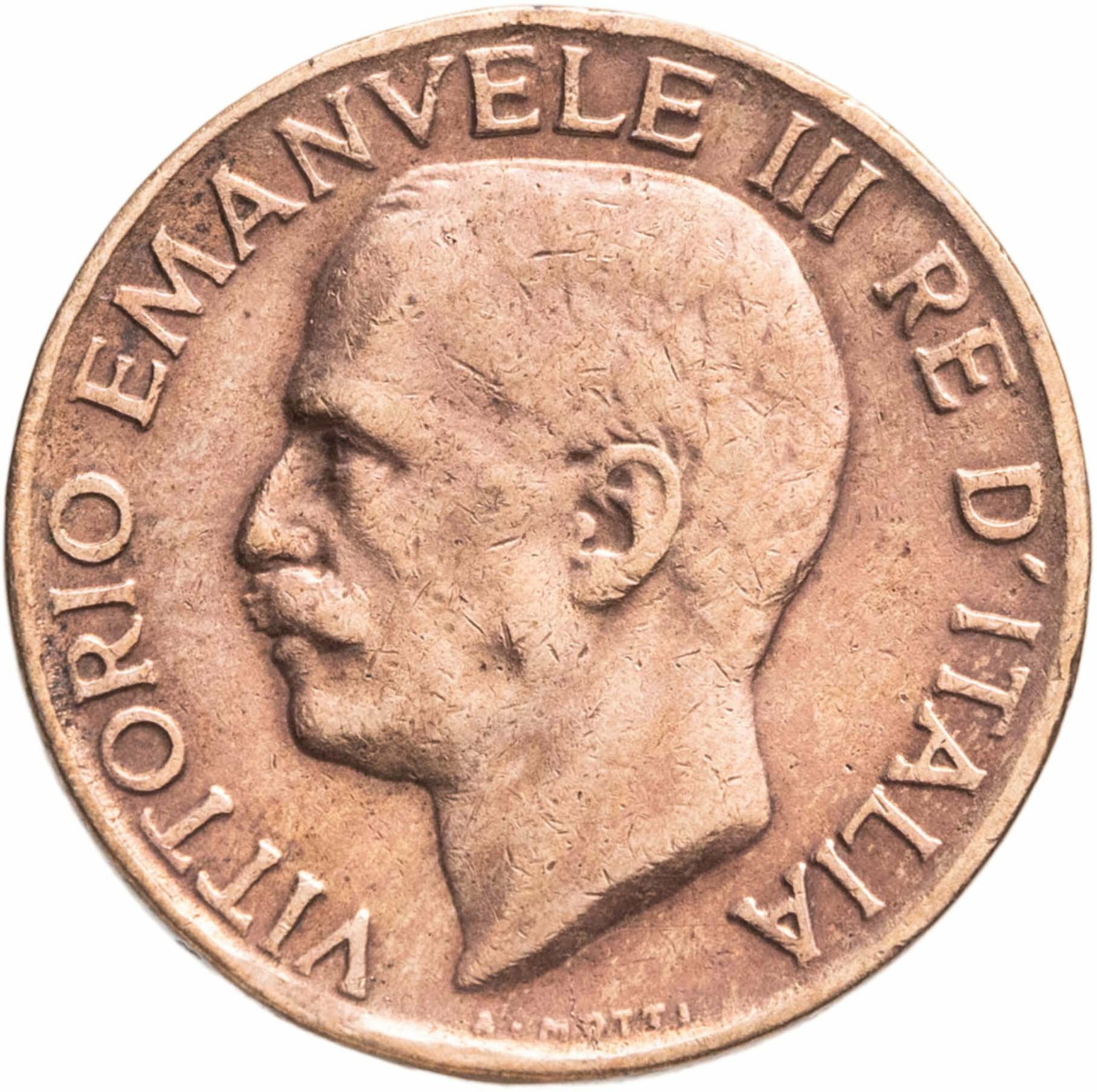 Италия 5 чентезимо centesimi 1933, Медь, в сохранности VF