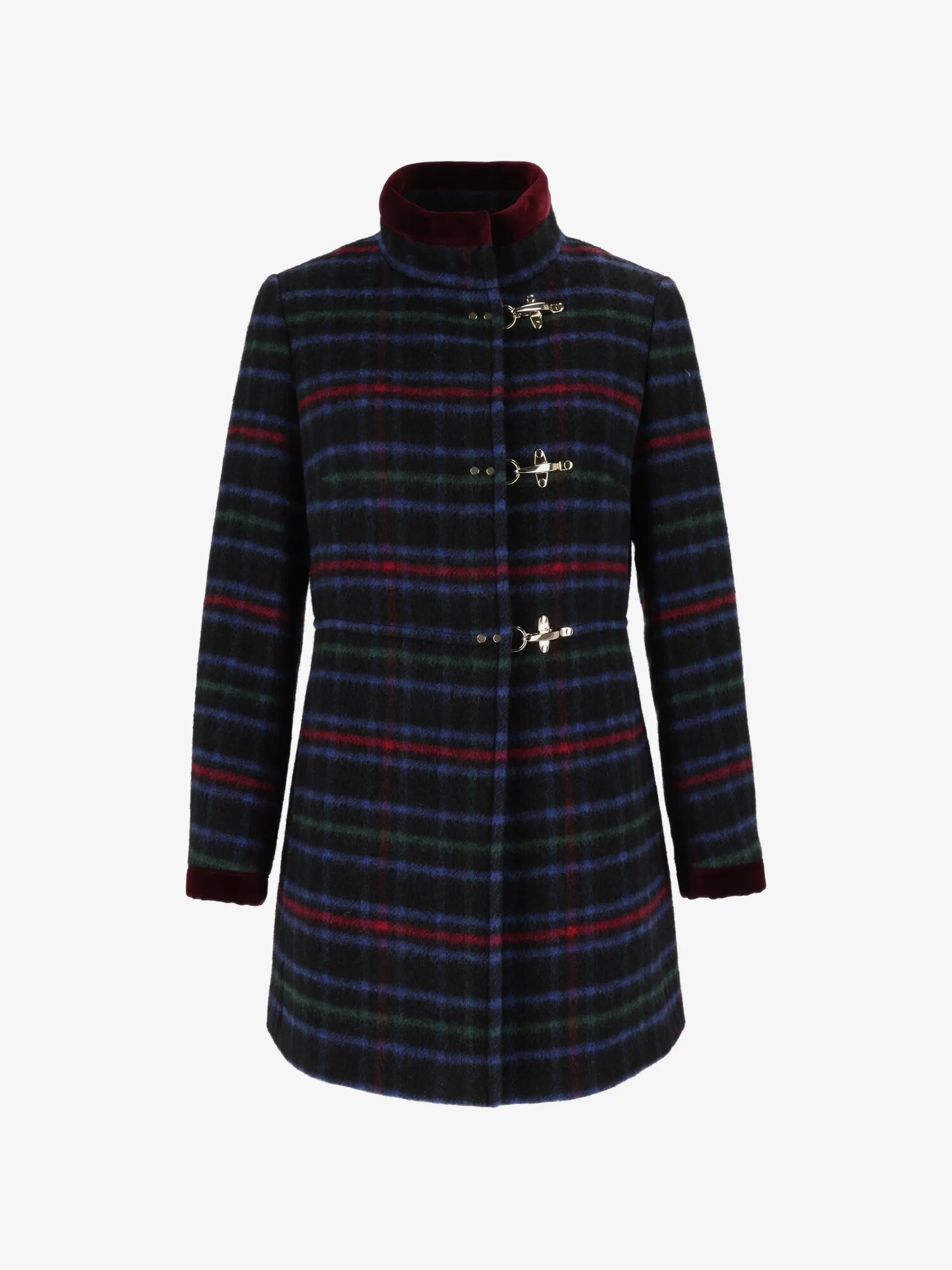 Пальто FAY Virginia checked coat, размер 44, black