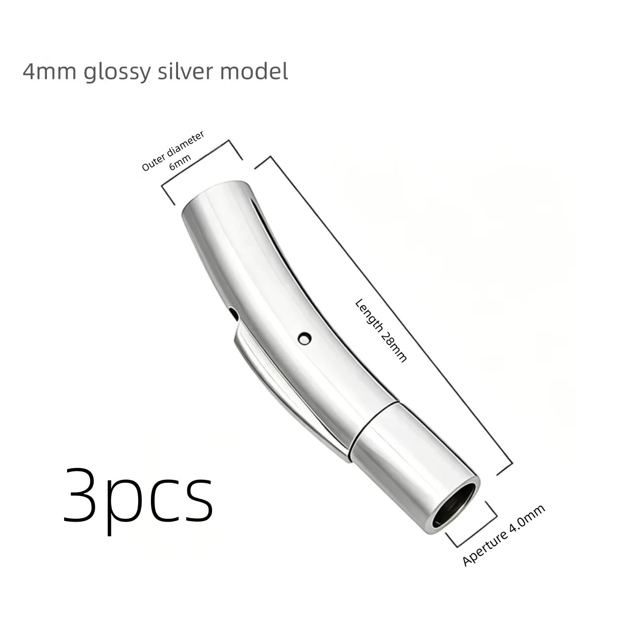 Комплектующие для ювелирных изделий из нержавеющей стали 3pcs 4mm