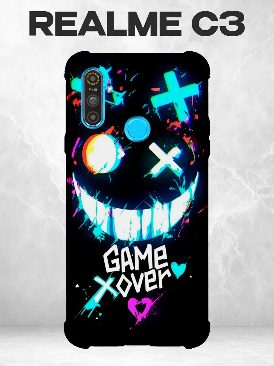 Чехол на Realme C3 game over глитч