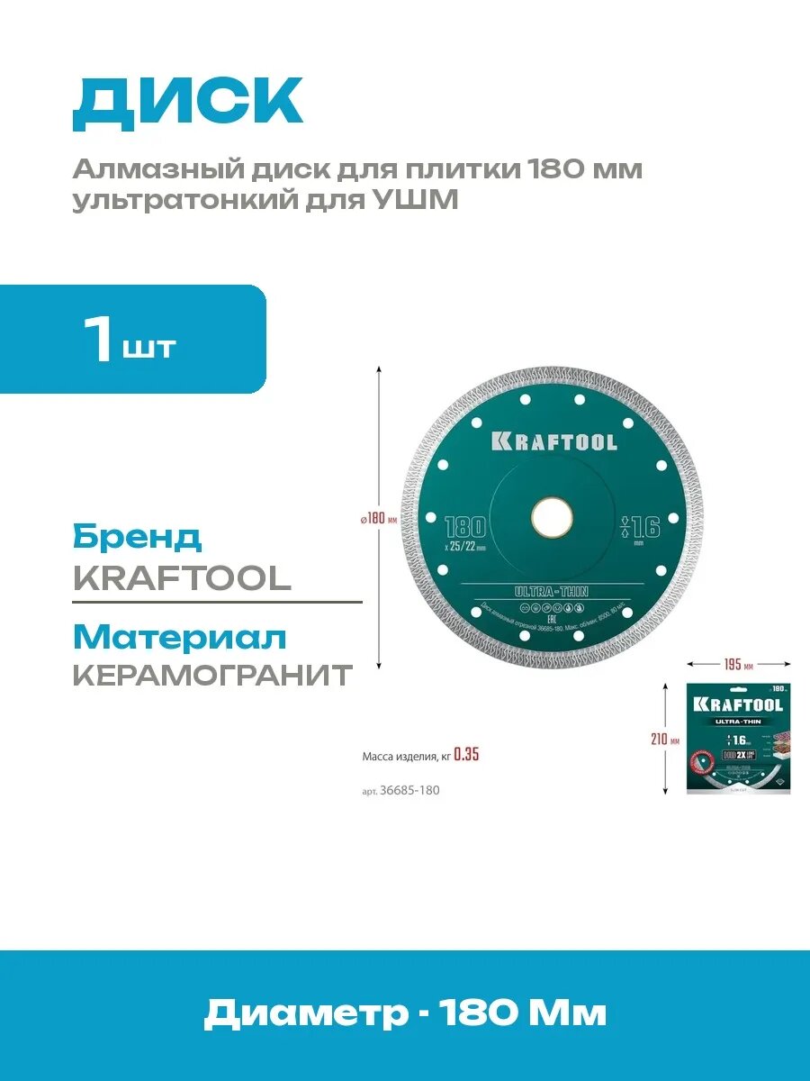 Алмазный диск по натуральному камню 180 мм для плиткореза