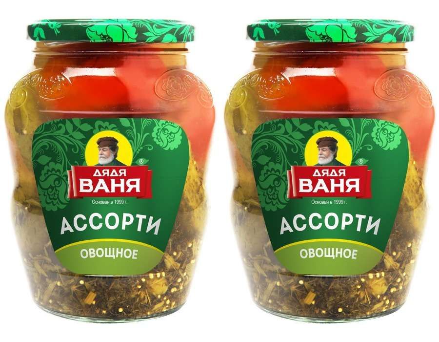 Дядя Ваня Овощное ассорти огурцы и томаты, 680 г, 2 шт