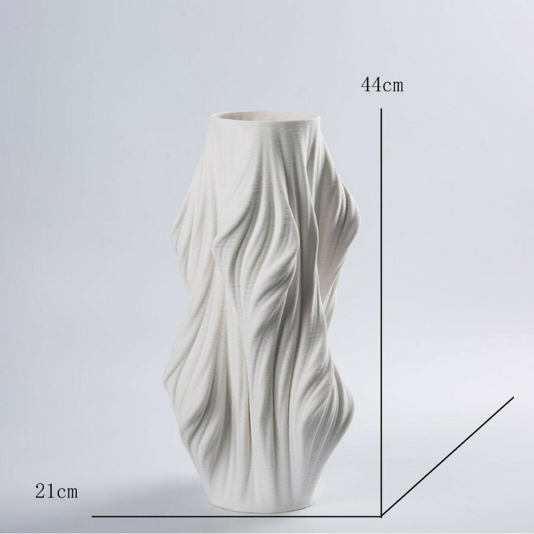 Минималистичный креативный нерегулярный 3D-печатный керамический вазон, современный мягкий декор, модель для дома, офиса, искусственная цветочная ваза