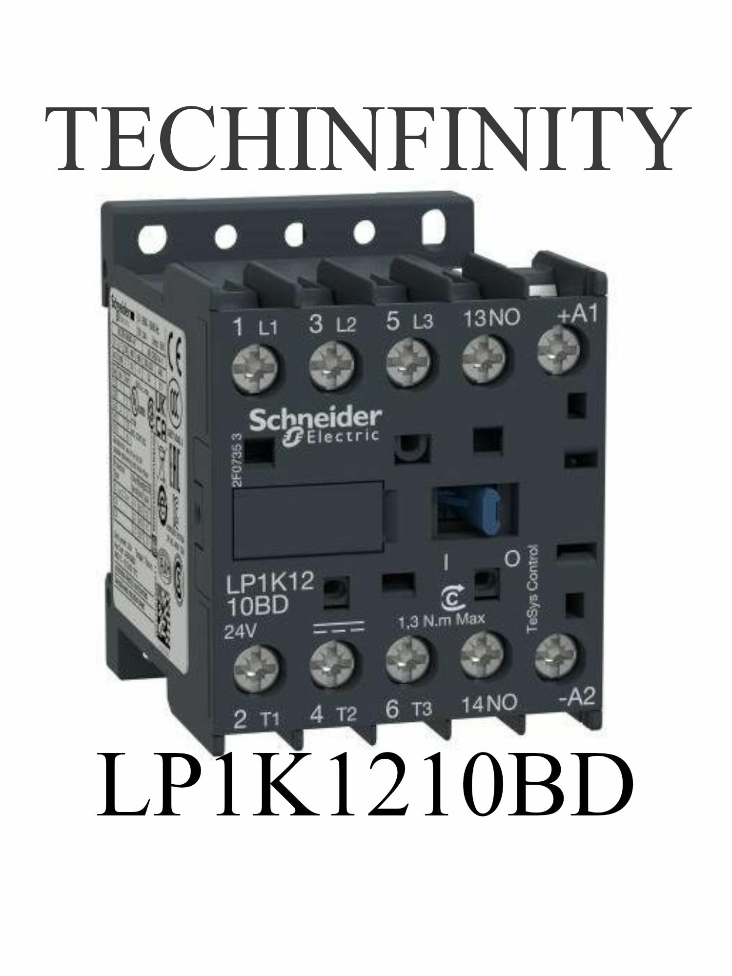LP1K1210BD контактор Schneider Electric TeSys K, 12А, катушка 24В DC, 1NO