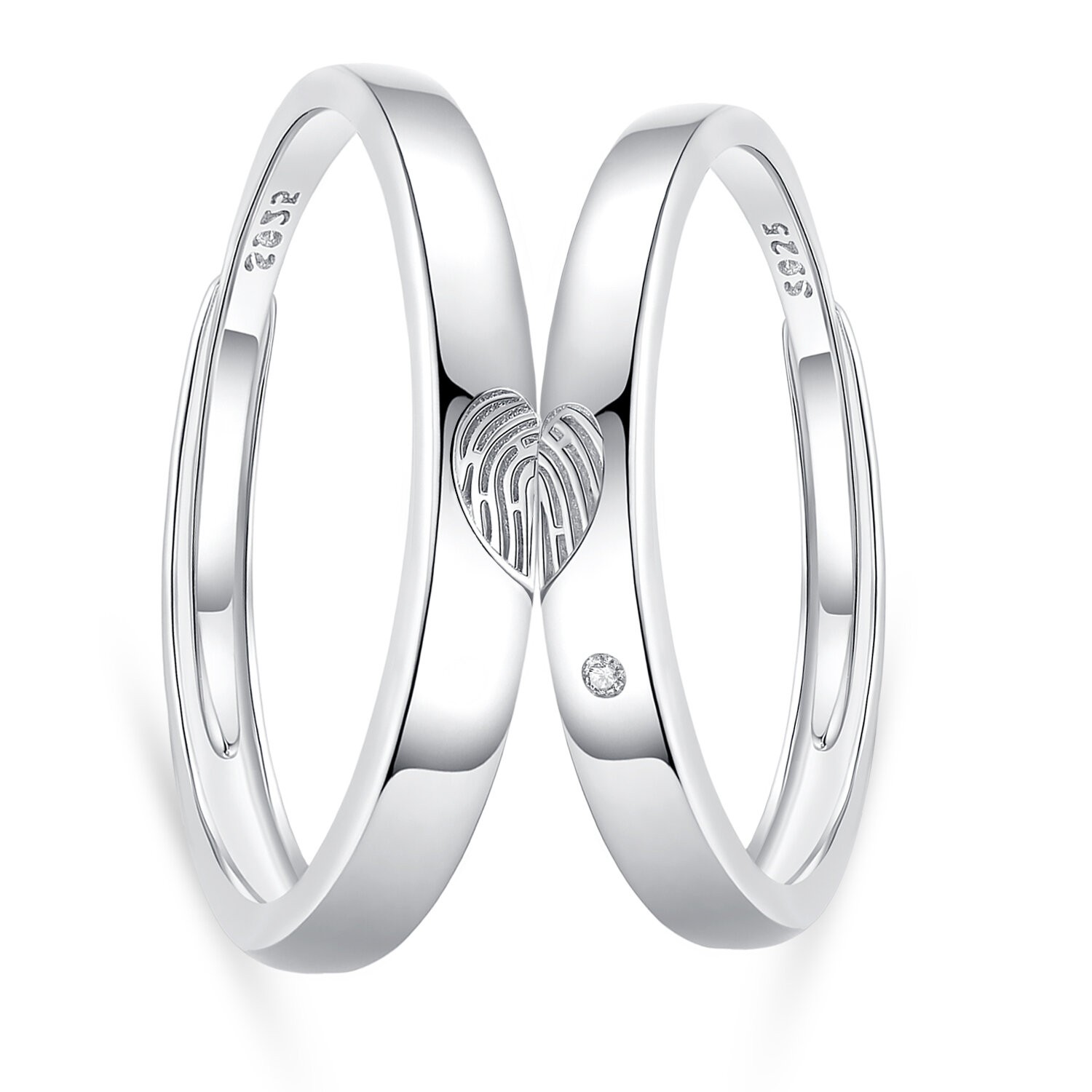 Кольцо на два пальца, искусственный камень