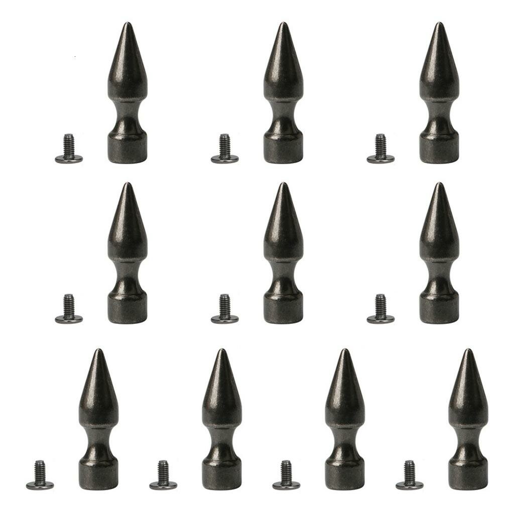 Готические шипы из сплава, 10 шт, пистолет черный - 23 толстых башни 10x35