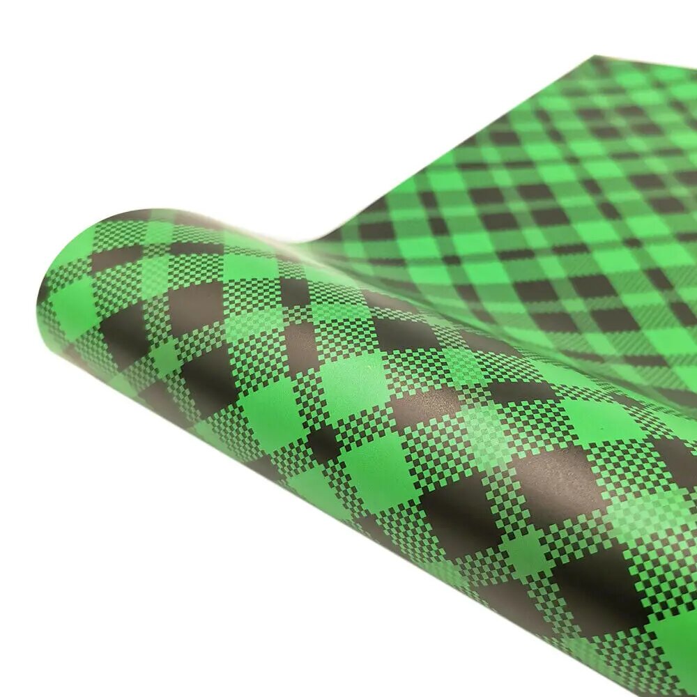 Радужная светоотражающая виниловая пленка для Зеленый, 12in x 10in(30x25cm), Plaid Green