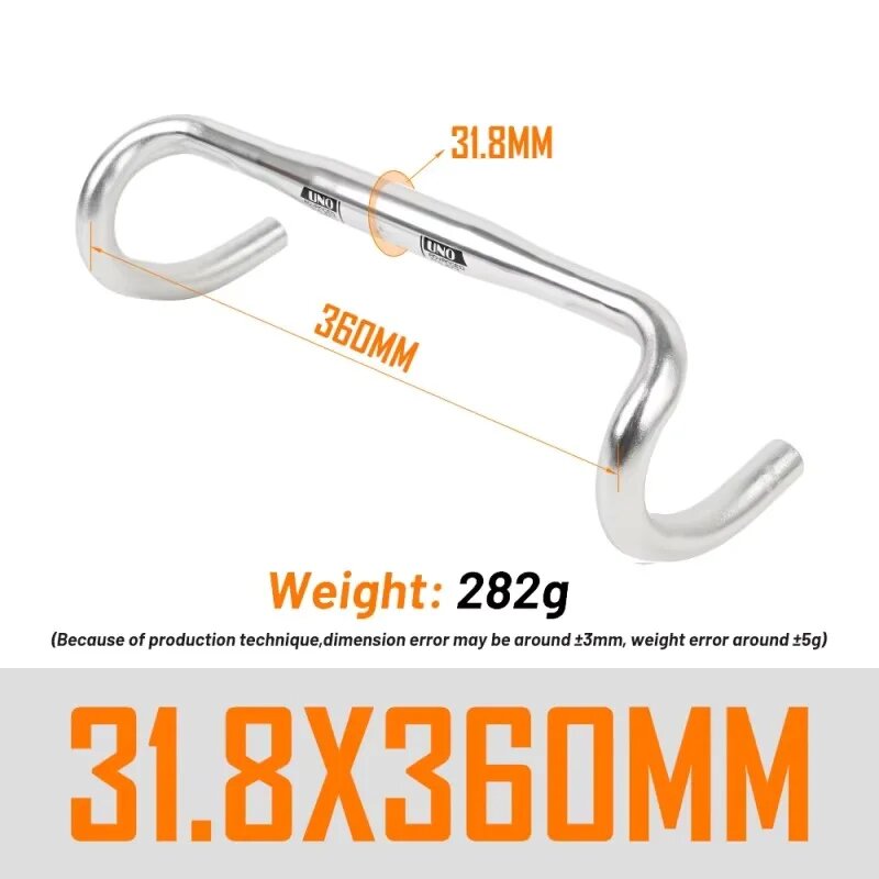 UNO 31.8 мм изогнутый руль для шоссейного велосипеда 360/380/400/420/440 мм Белый, 31.8X360MM SLV