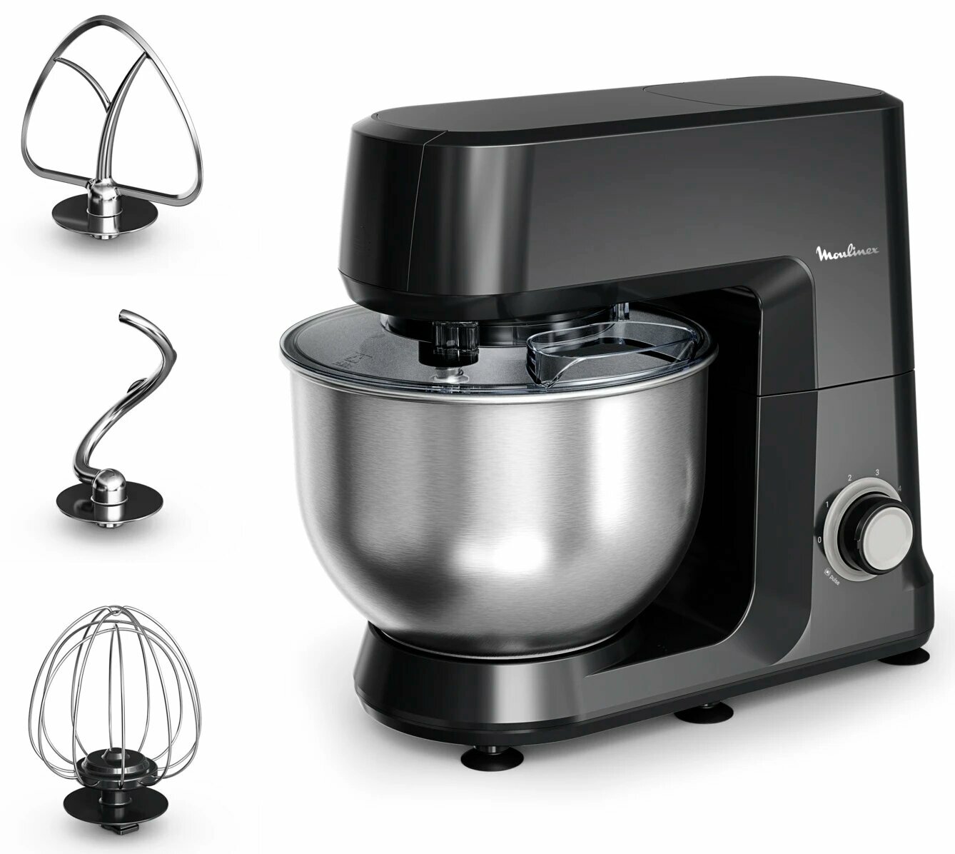 Кухонная машина Moulinex QA1708F1, многофункциональная, черный цвет