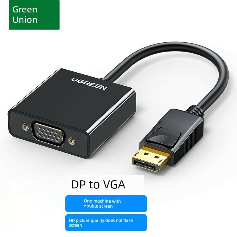 Одиночный VGA в DisplayPort настольный компьютерный адаптер для 1080P HD видео - Черный