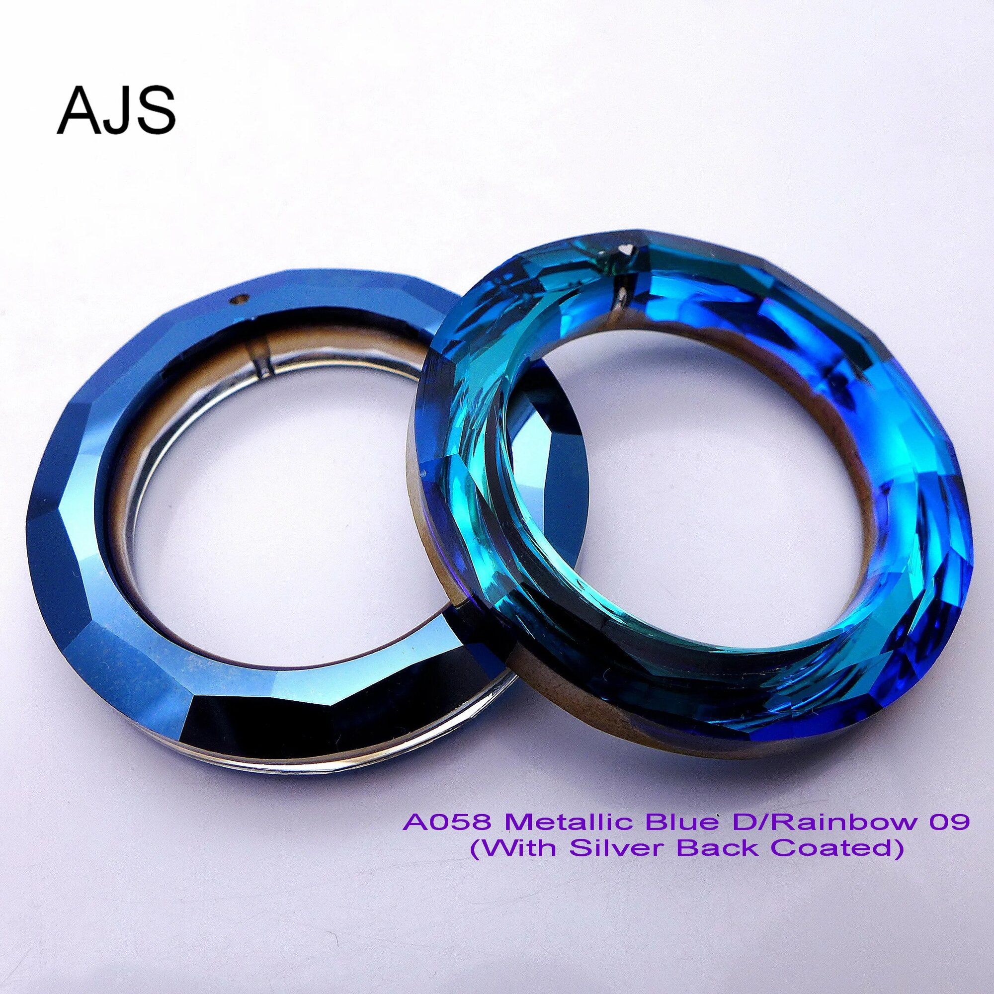 Хрустальные кольца для люстры AJS, синий, A058 Rainbow 09