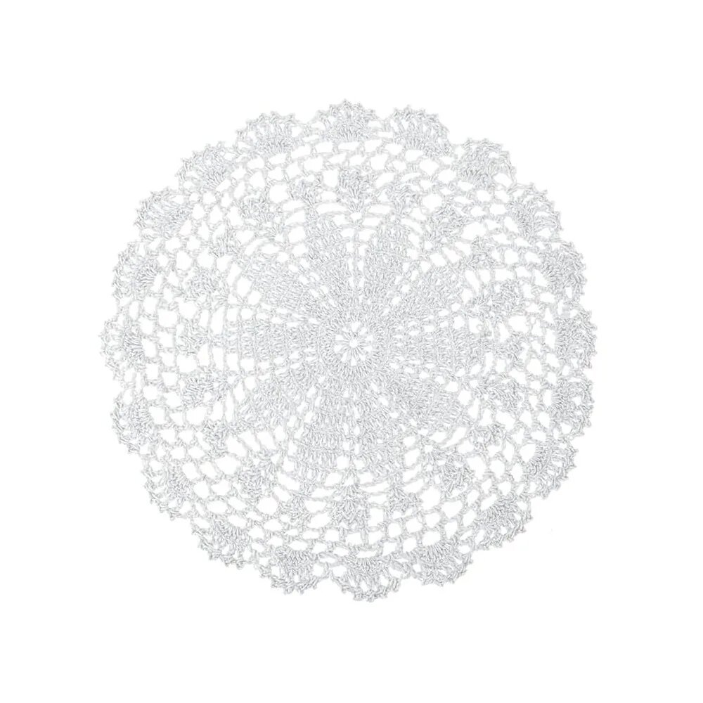 Вязаные салфетки из хлопка White 35cm