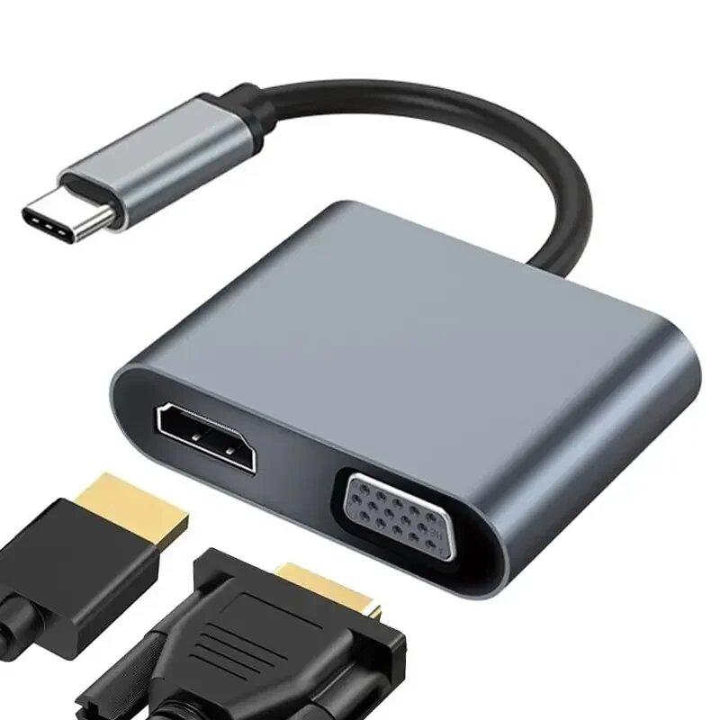 USB C HDMI VGA адаптер 4K