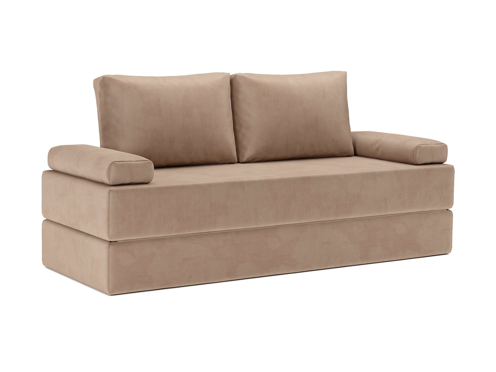 Диван Сток Диванов Париж, бежевый микровелюр, раскладывается на пол, бескаркасный