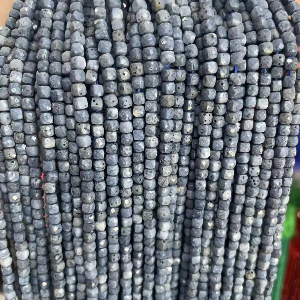 AAA 100% бусины из натурального камня граненые синие коралловые бриллиантовые браслеты ожерелья 4-5 мм