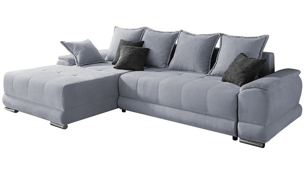 Диван с оттоманкой Нордик Velutto 52 NOW 285x190x87 см, серый Велютто, еврокнижка Дом мебели для вас