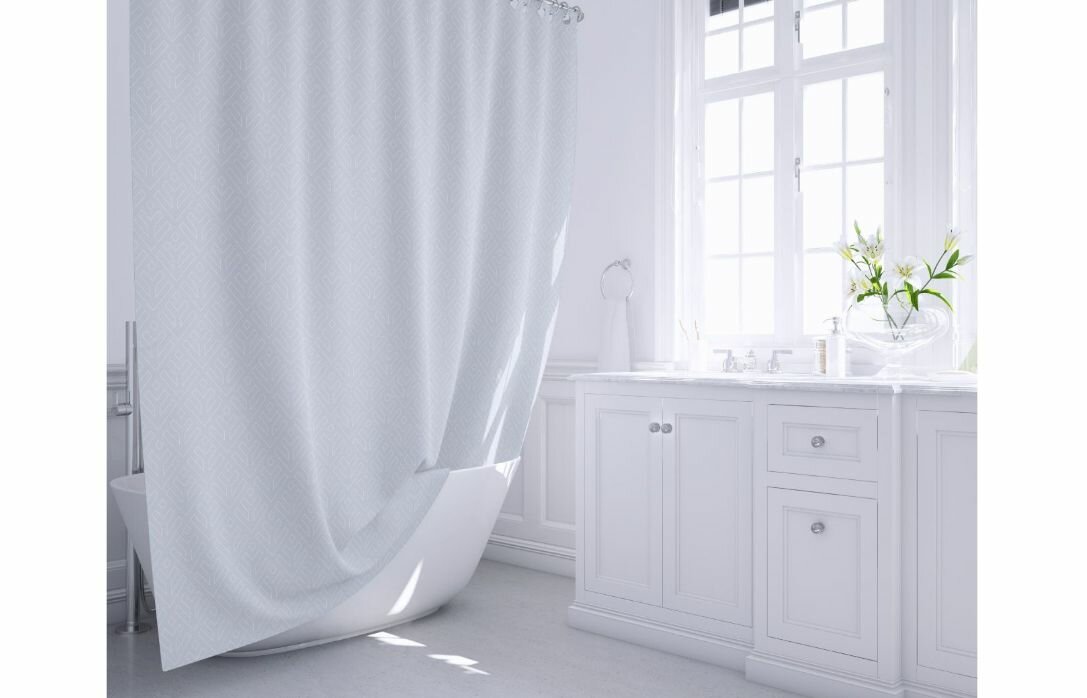 Fixsen Штора для ванной полиэтиленовая, высота 200 см, ширина 180 см.