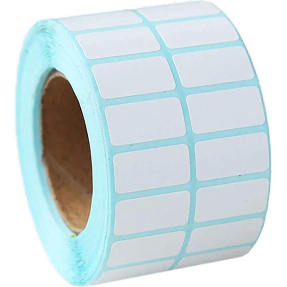 Самоклеящиеся этикетки-стикеры квадратные, 3000 штук в рулоне, белые, 10 20 мм