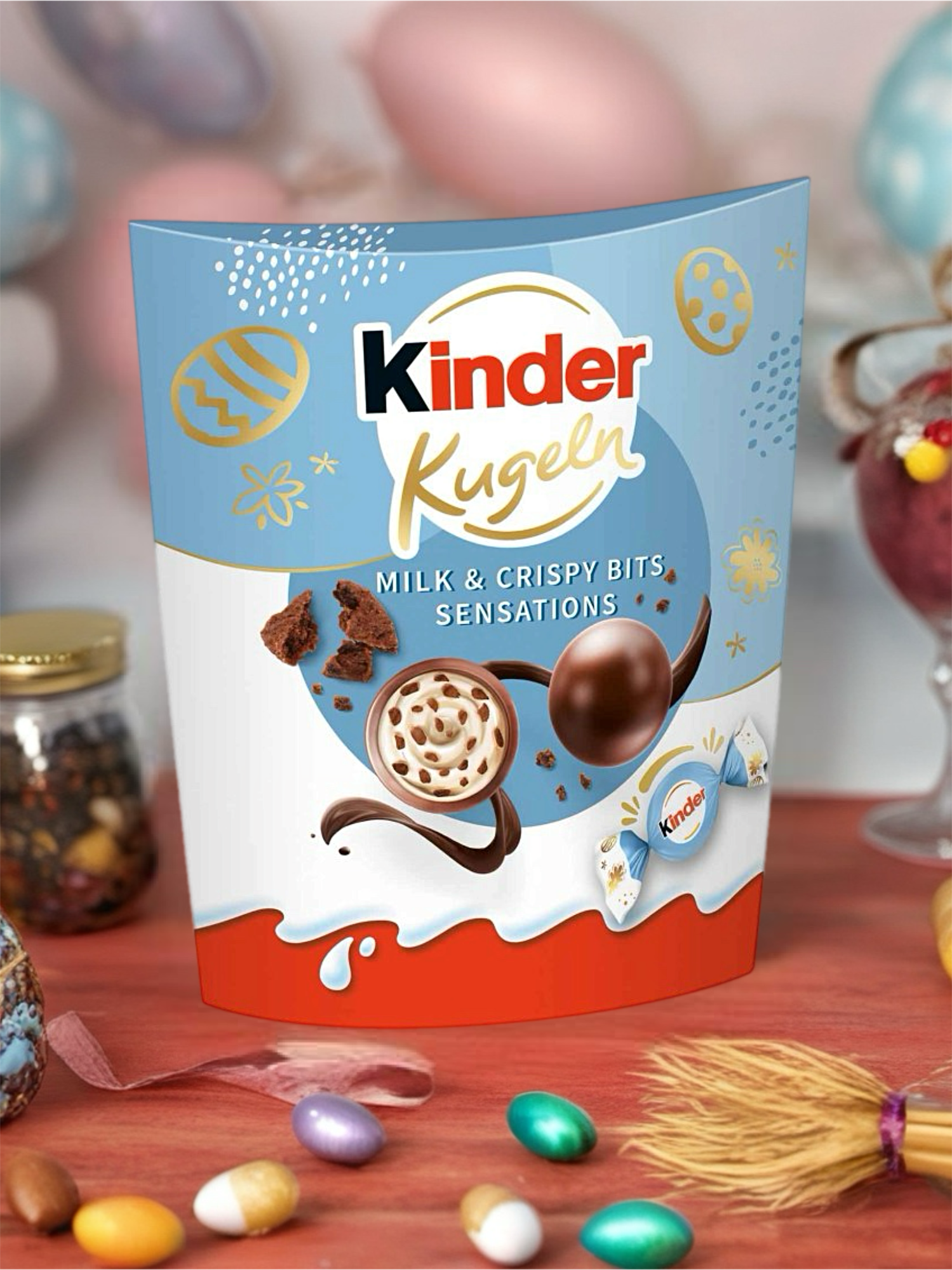 Kinder Kugeln Milk & Crispy Bits Sensations / Киндер конфеты криспи, 90г (Германия)