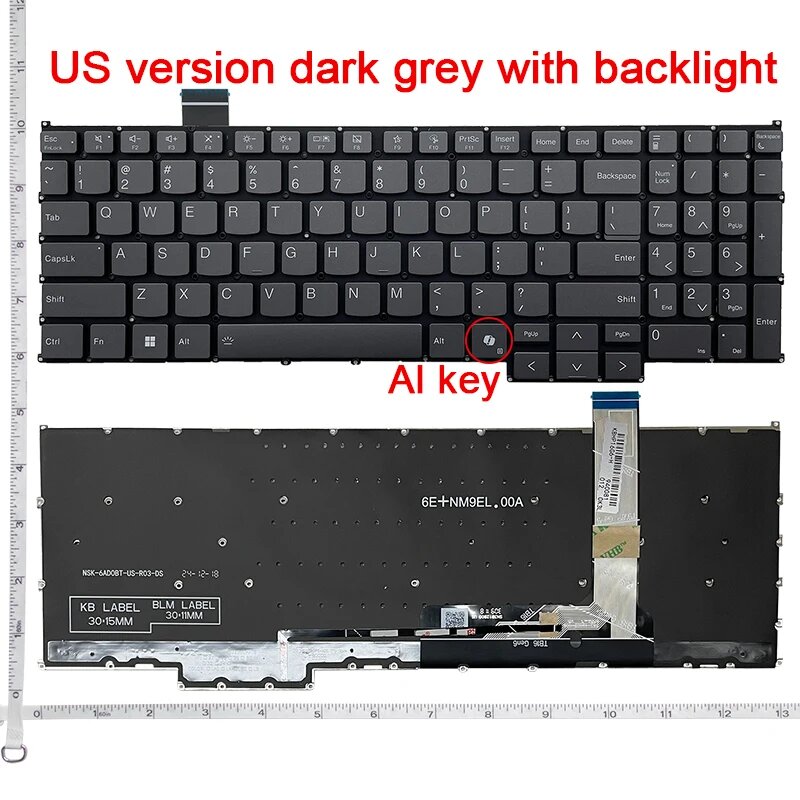 Клавиатура Lenovo Thinkbook 16, Dark Grey, с подсветкой